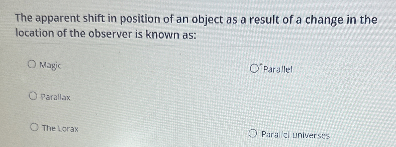 Solved The apparent shift in position of an object as a | Chegg.com