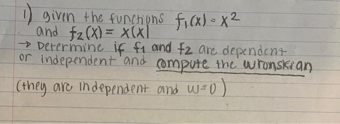 Solved 1) given the functions f1(x)=x2 and f2(x)=x(x) → | Chegg.com