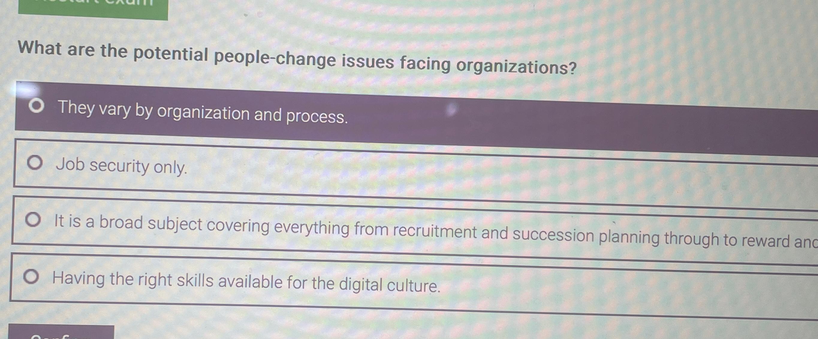 Solved What are the potential people-change issues facing | Chegg.com
