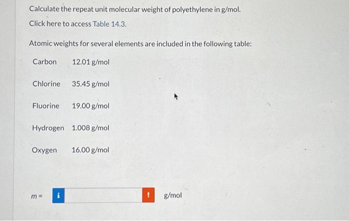 Solved need repeat unit, degree of polymerization, nunber of | Chegg.com