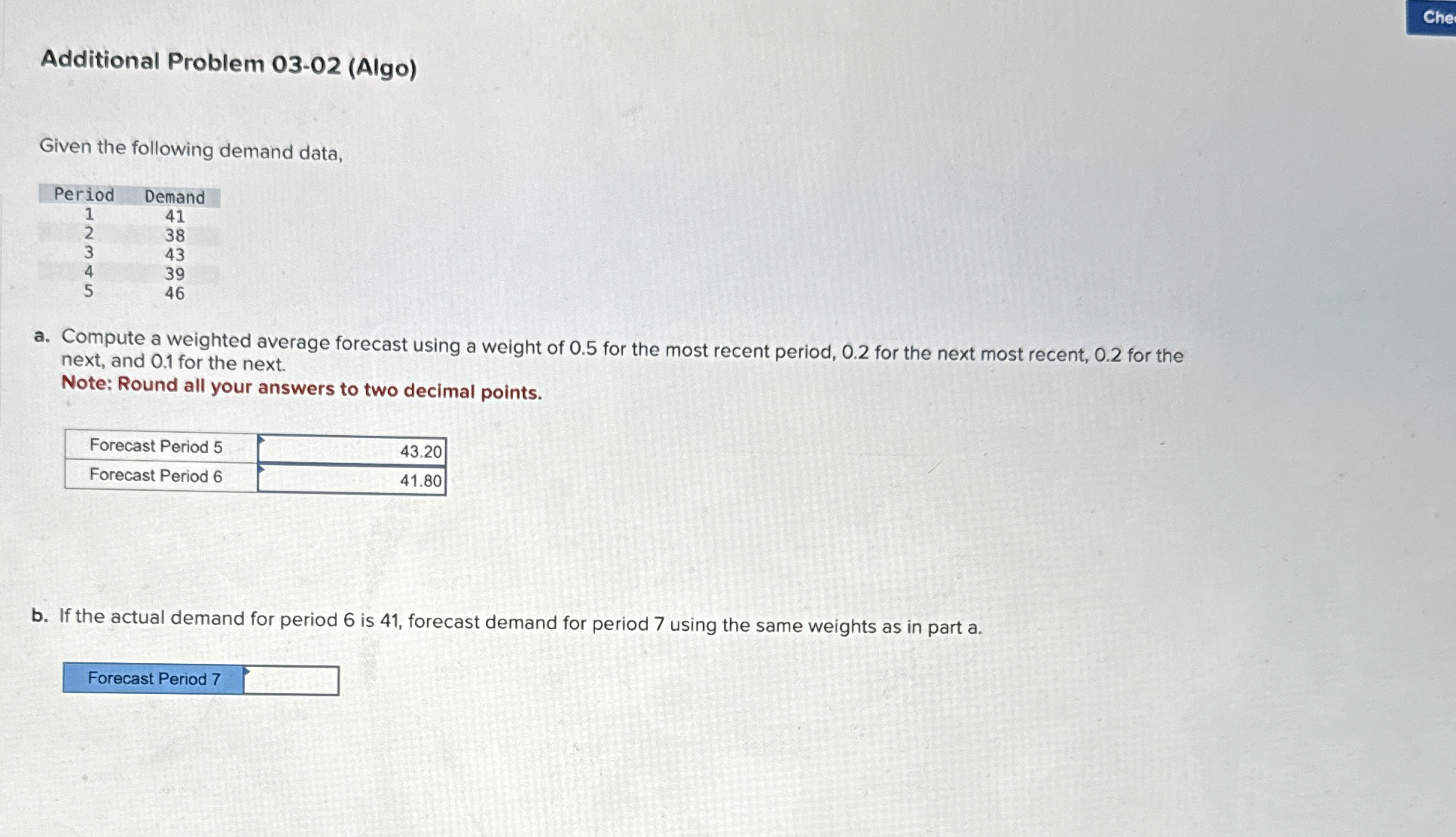 Solved Additional Problem 03-02 (Algo)Given the following | Chegg.com