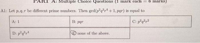 Solved 1: Let p,q,r be different prime numbers. Then | Chegg.com