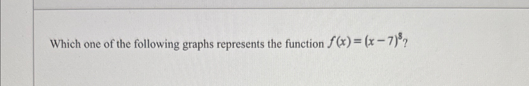 Solved Which one of the following graphs represents the | Chegg.com