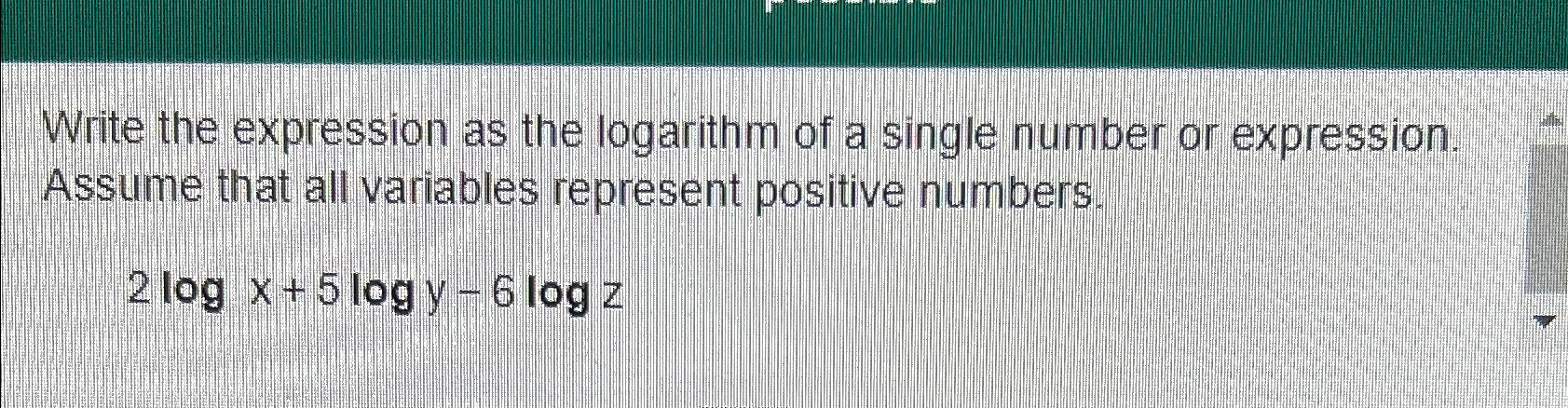 Solved Write the expression as the logarithm of a single | Chegg.com