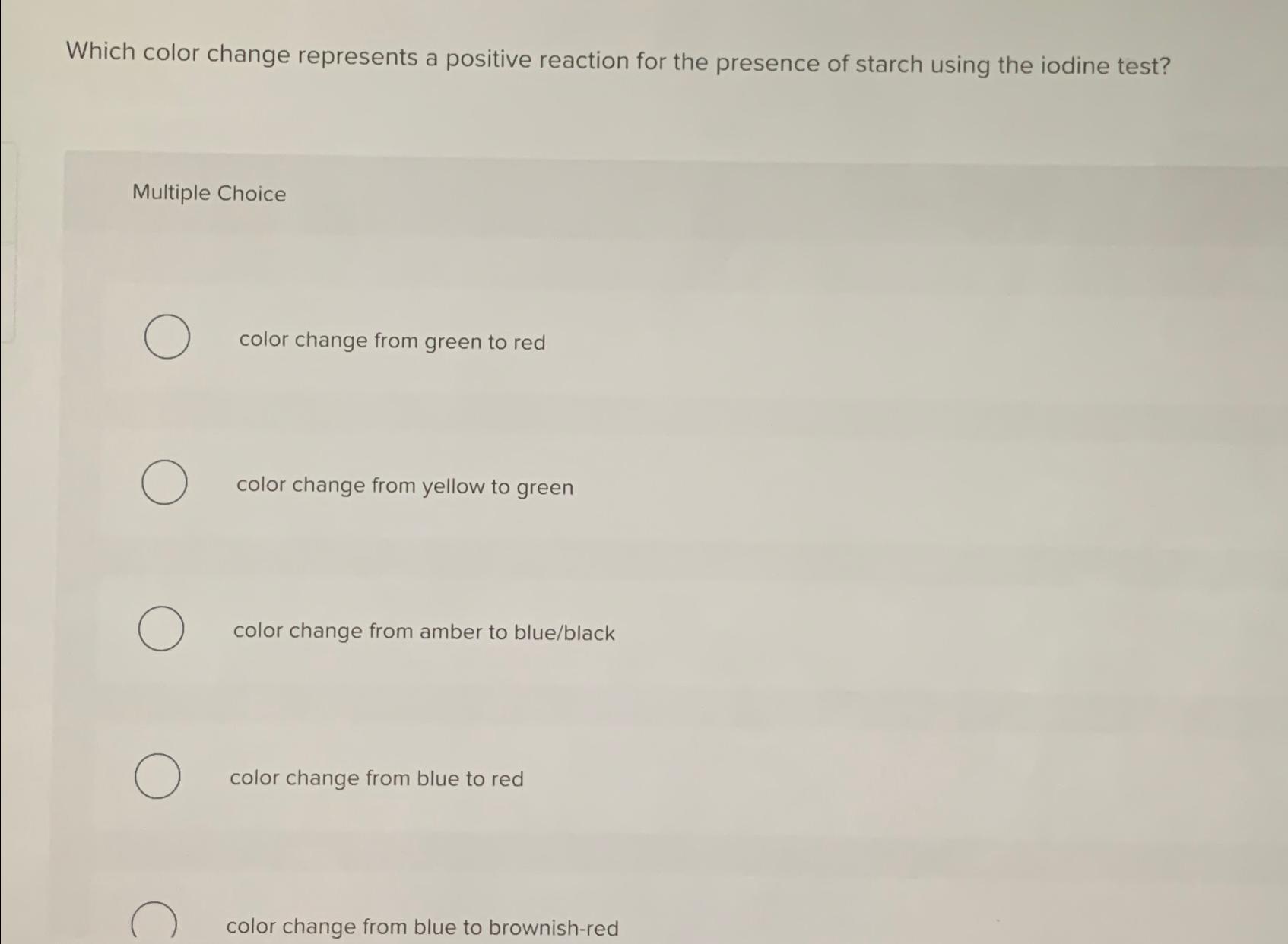 Solved Which color change represents a positive reaction for | Chegg.com