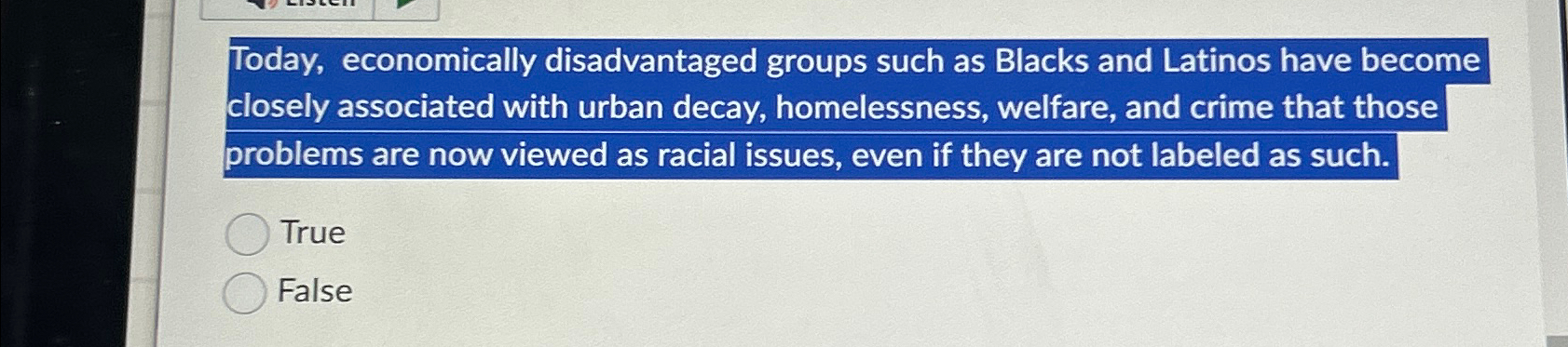 Solved Today, economically disadvantaged groups such as | Chegg.com