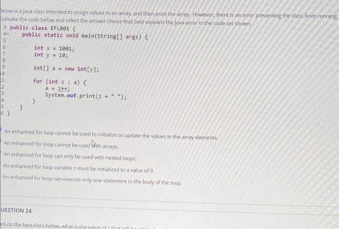 Solved 5 Below is a java class intended to assign values to | Chegg.com