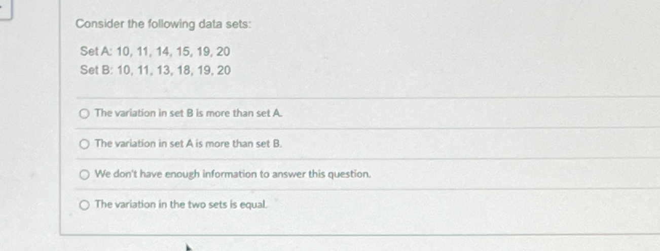 Solved Consider the following data | Chegg.com