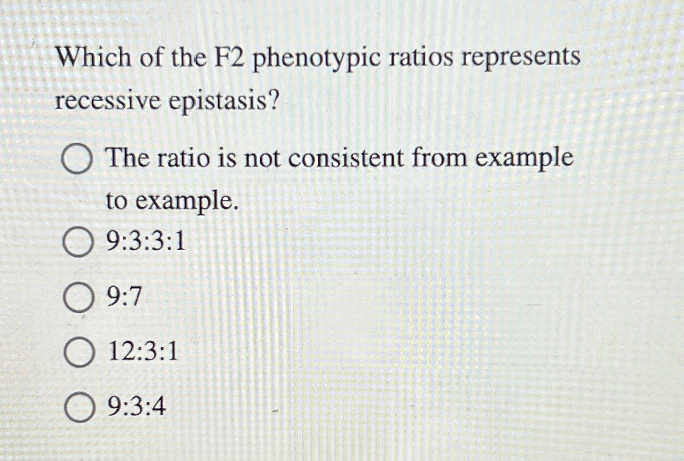 Solved Which of the F2 ﻿phenotypic ratios represents | Chegg.com