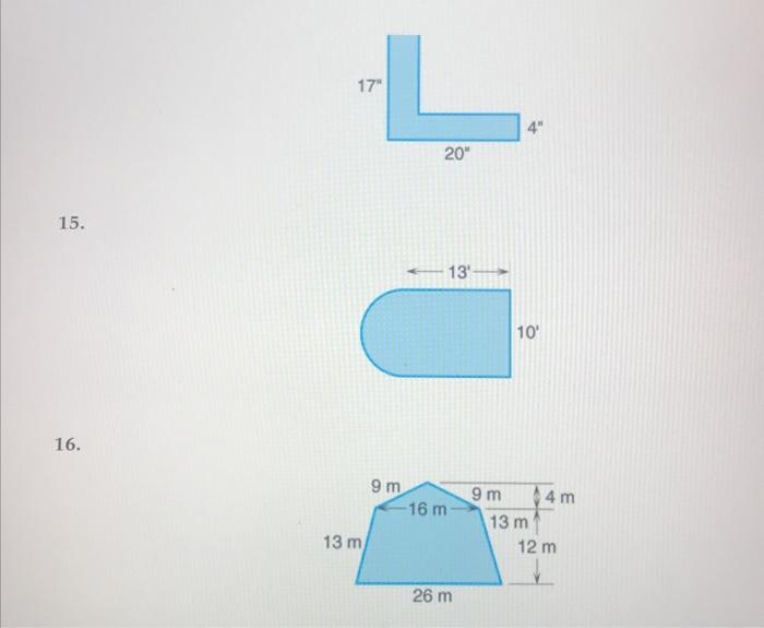 Solved find the outside perimeter or circumference and | Chegg.com