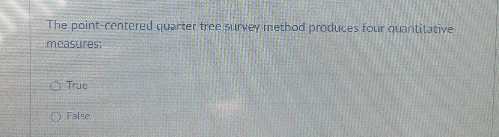 Solved The point-centered quarter tree survey method | Chegg.com