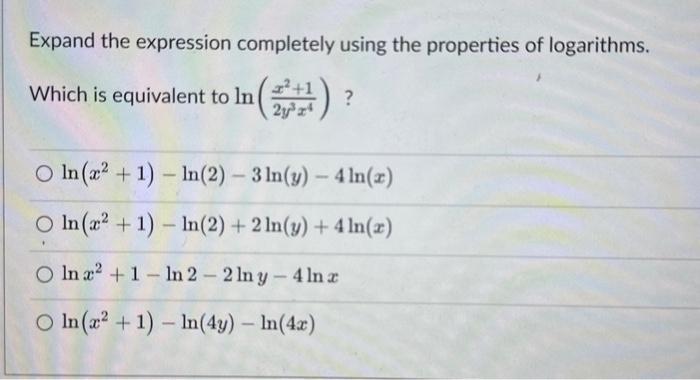 Solved Expand the expression completely using the properties | Chegg.com