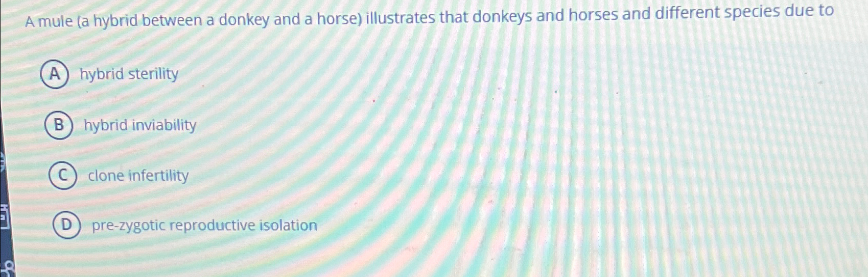 Solved A mule (a hybrid between a donkey and a horse) | Chegg.com