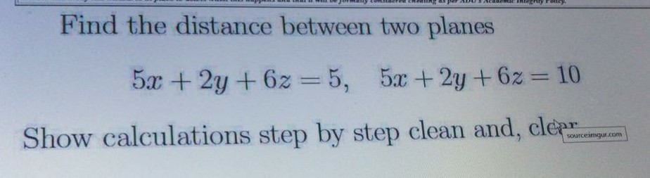 Solved y Find the distance between two planes 5x + 2y + | Chegg.com