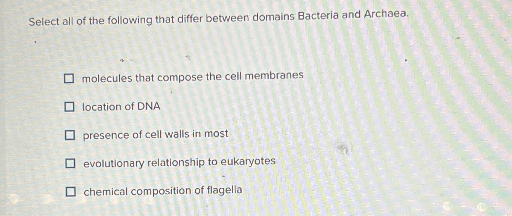 Solved Select all of the following that differ between | Chegg.com