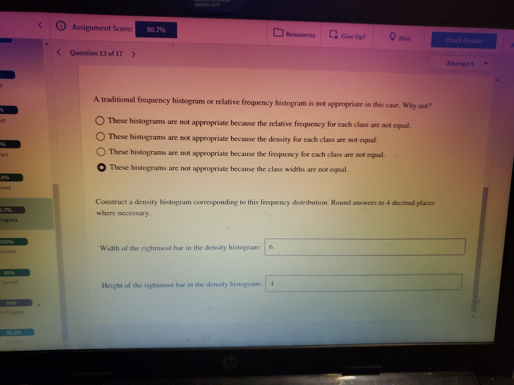 Solved Assignment Score: 90.7% Resources Ty Give Up? Hint | Chegg.com