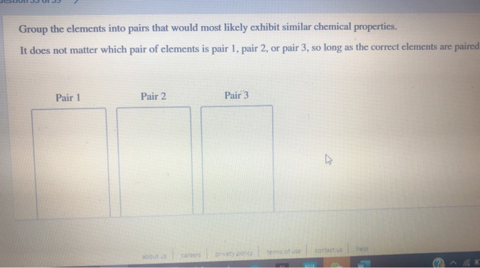Solved Group the elements into pairs that would most likely | Chegg.com