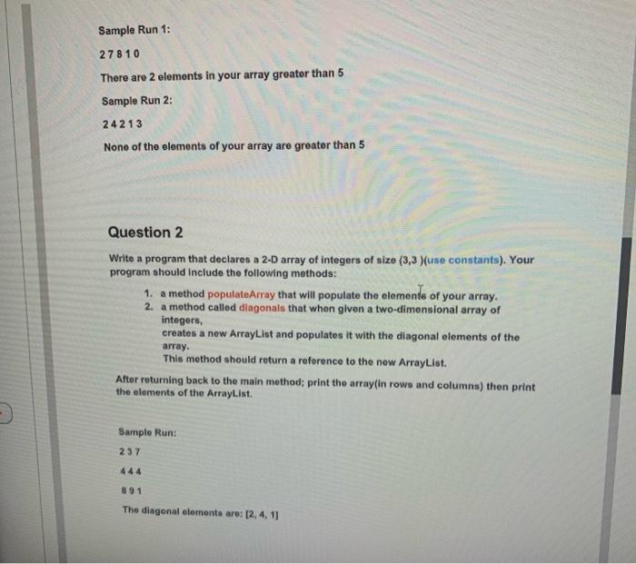 Solved Write A Program That Declares An Array Of Strings Of