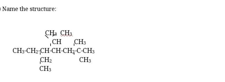 Solved Name the structure: CH. CH3 CH CH3 | Chegg.com