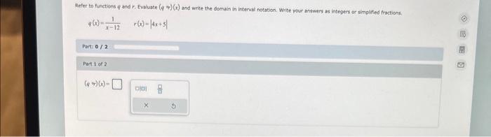 Solved Hefer to functions q and r. Evibute (q+)(x) and write | Chegg.com