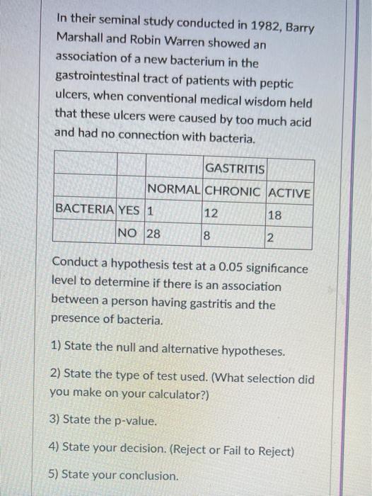 Solved In their seminal study conducted in 1982, Barry | Chegg.com