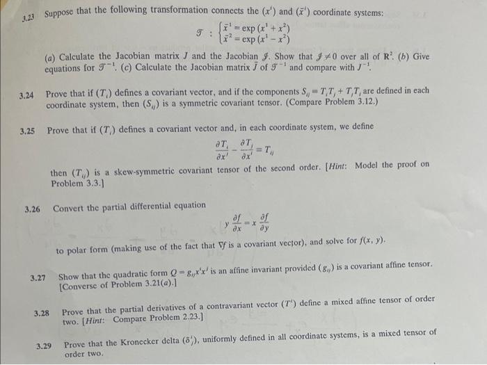 F:{xˉ−1=exp(x1+x2)xˉ2=exp(x1−x2) equations for T−1,(c | Chegg.com