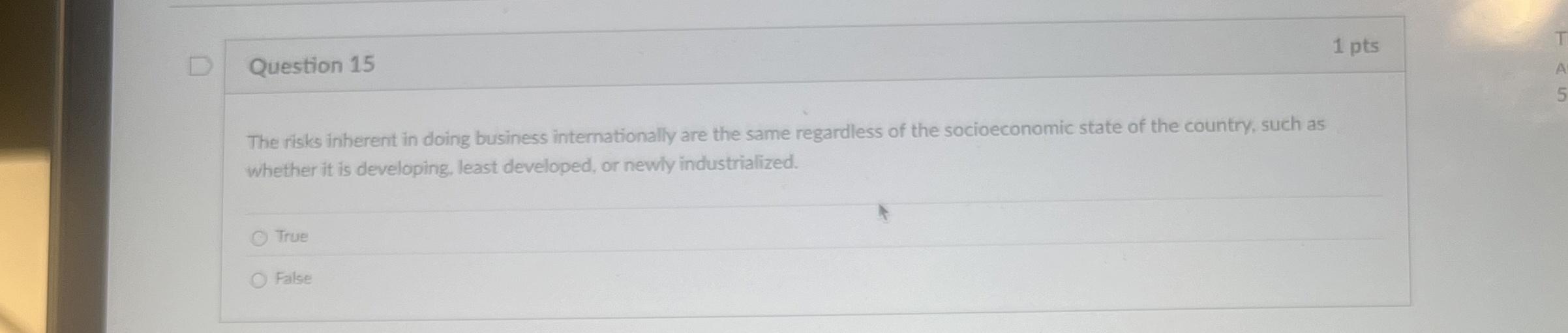 Solved Question 15The risks inherent in doing business | Chegg.com