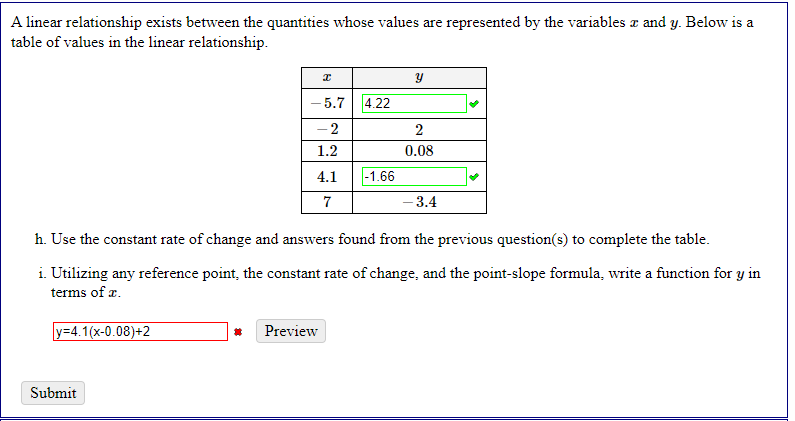 Solved A Linear Relationship Exists Between The Quantities 