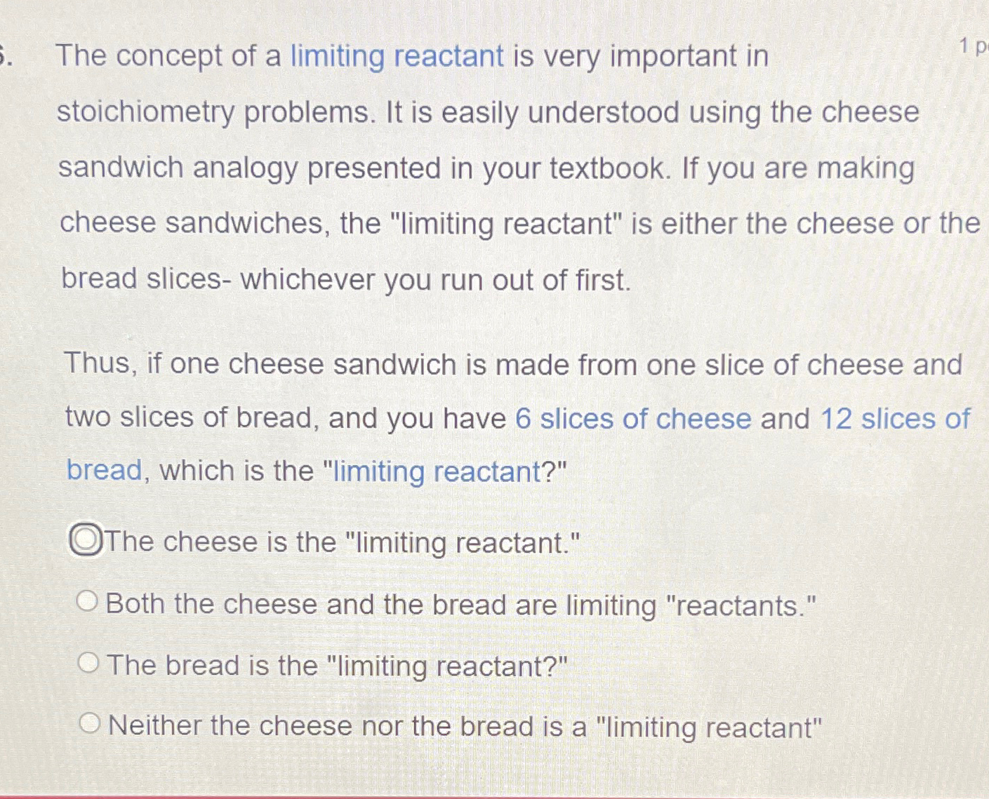 Solved The concept of a limiting reactant is very important | Chegg.com