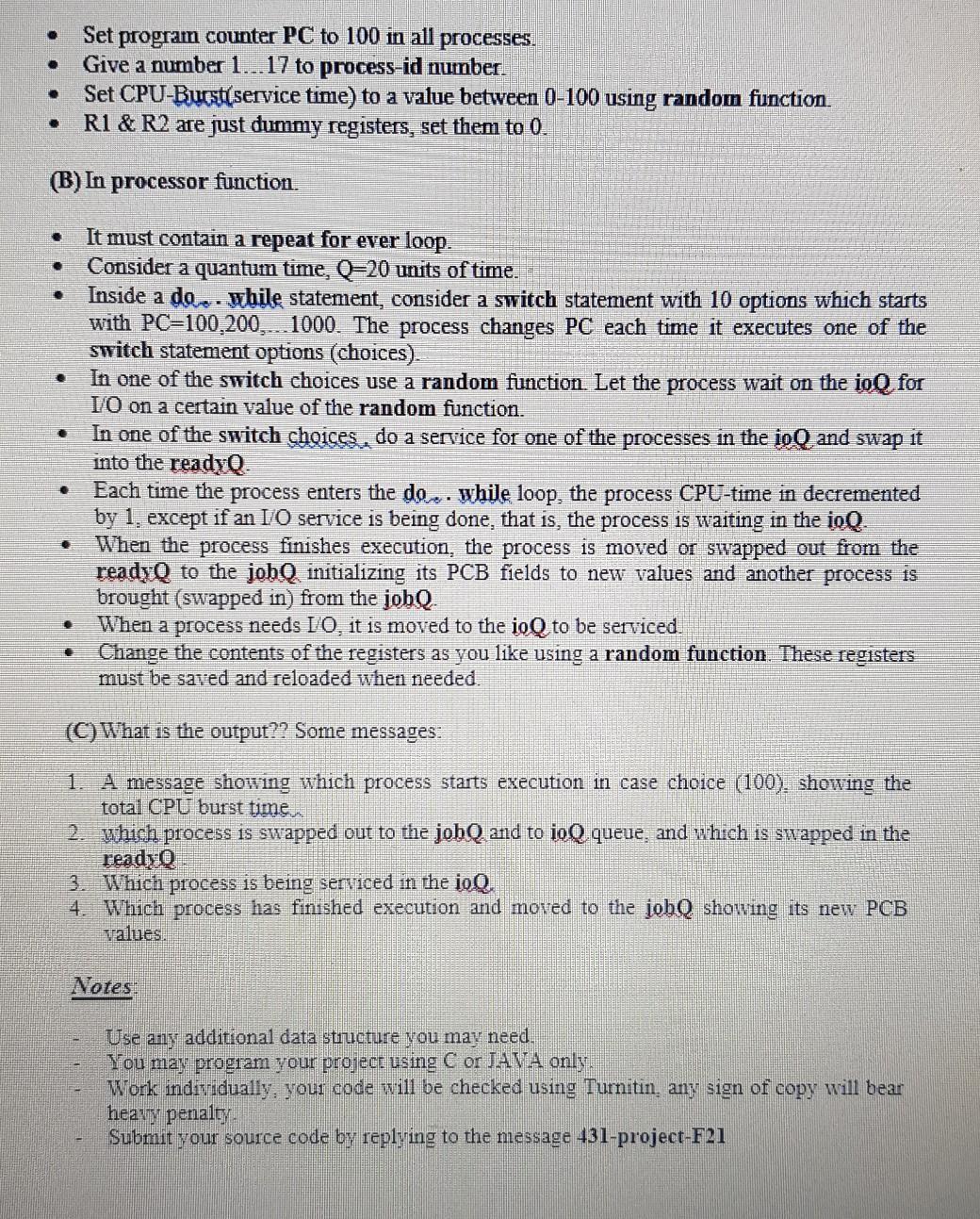 Solved This is a simulation of Round Robin (RR) CPU | Chegg.com