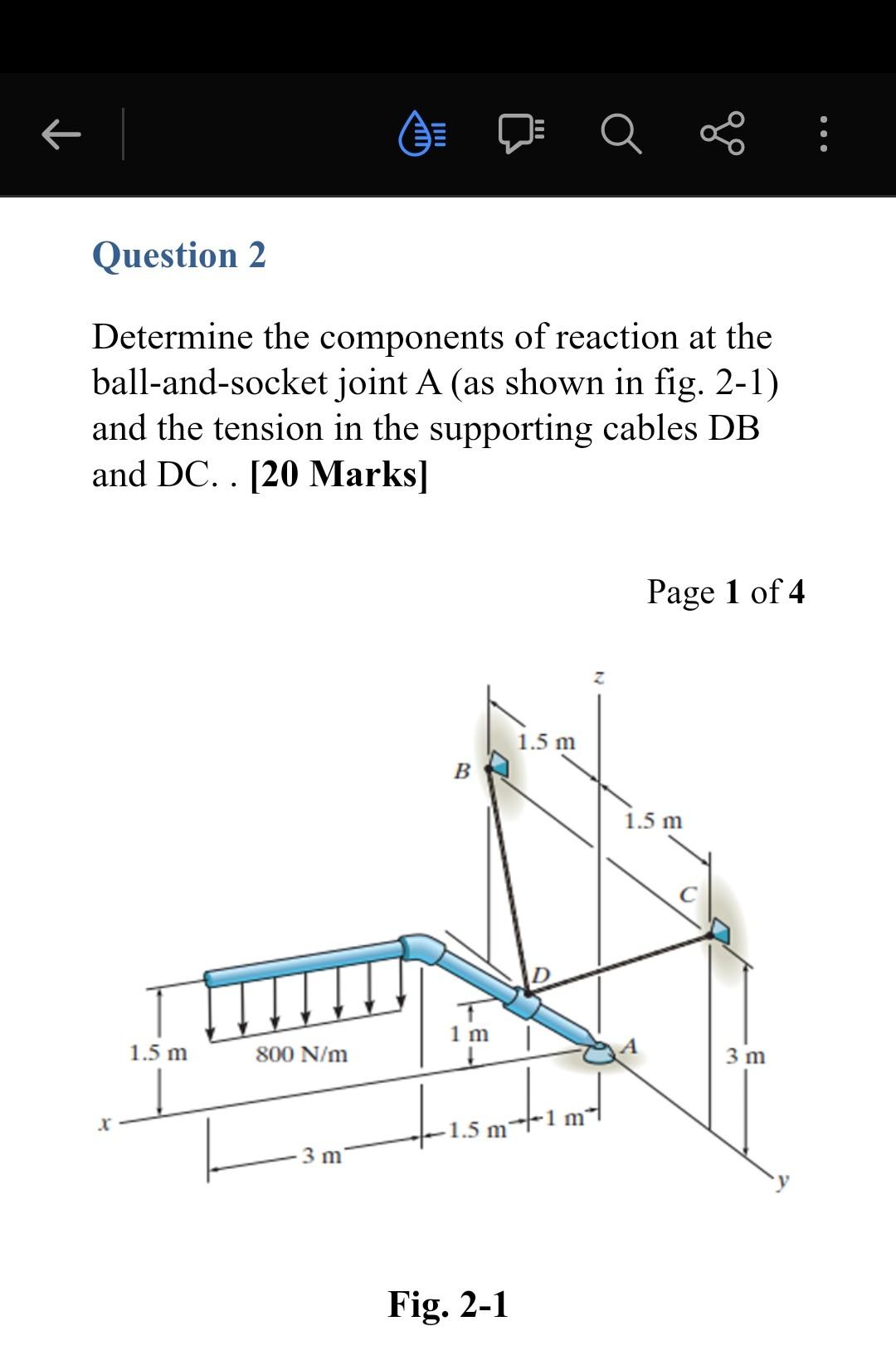 Solved Determine the components of reaction at the | Chegg.com