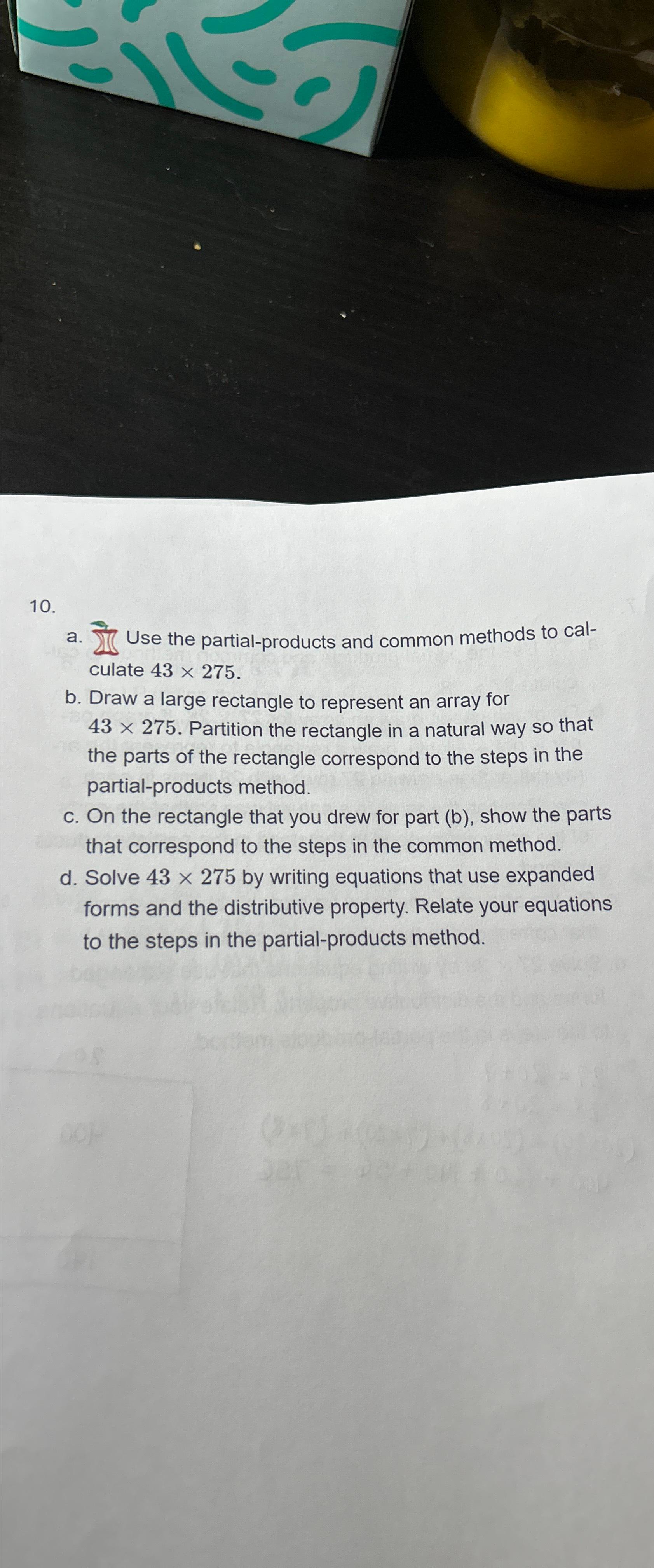 Solved a. ?bar (2π) ﻿Use the partial-products and common | Chegg.com
