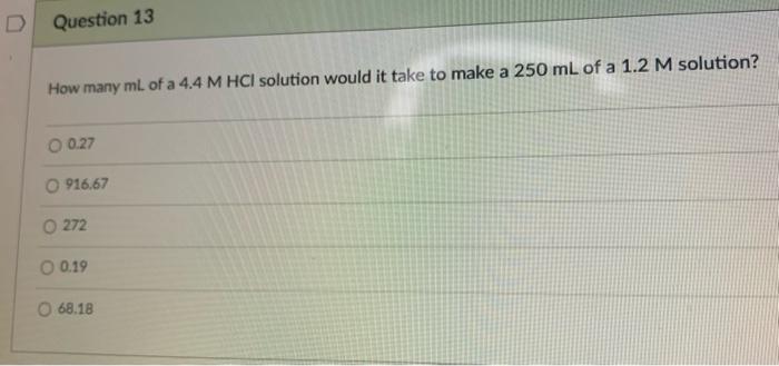 Solved How many mL of a 4.4MHCl solution would it take to | Chegg.com