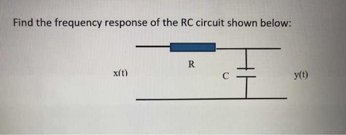 Solved Find the frequency response of the RC circuit shown | Chegg.com