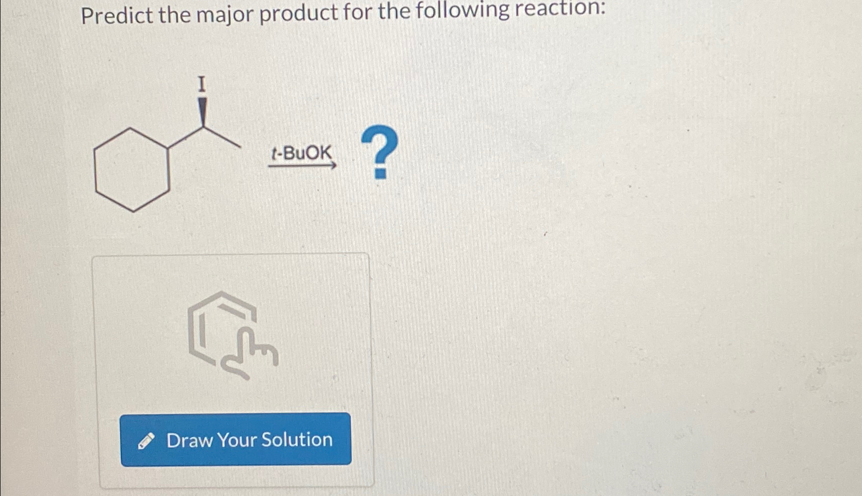 Solved Predict the major product for the following reaction: | Chegg.com