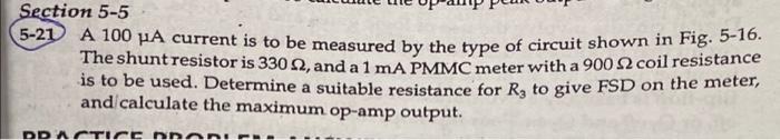 Solved 5-21 A 100μA current is to be measured by the type of | Chegg.com
