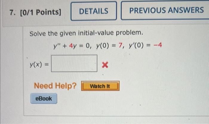 Solved Solve the given initial-value problem. | Chegg.com