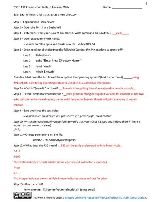 This lab provides some exercises in shell scripting | Chegg.com