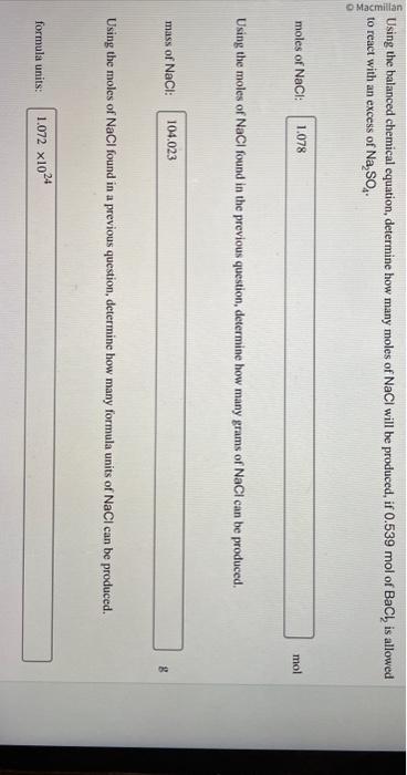 Solved Using the balanced chemical equation, determine how | Chegg.com