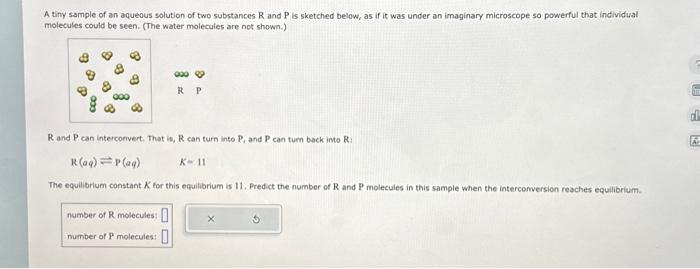 Solved A tiny sample of an aqueous solution of two | Chegg.com