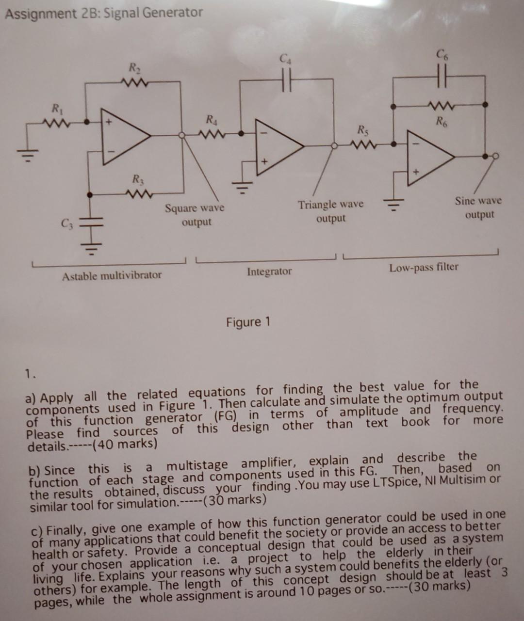 Solved Assignment 2B: Signal Generator Figure 1 1. a) Apply | Chegg.com