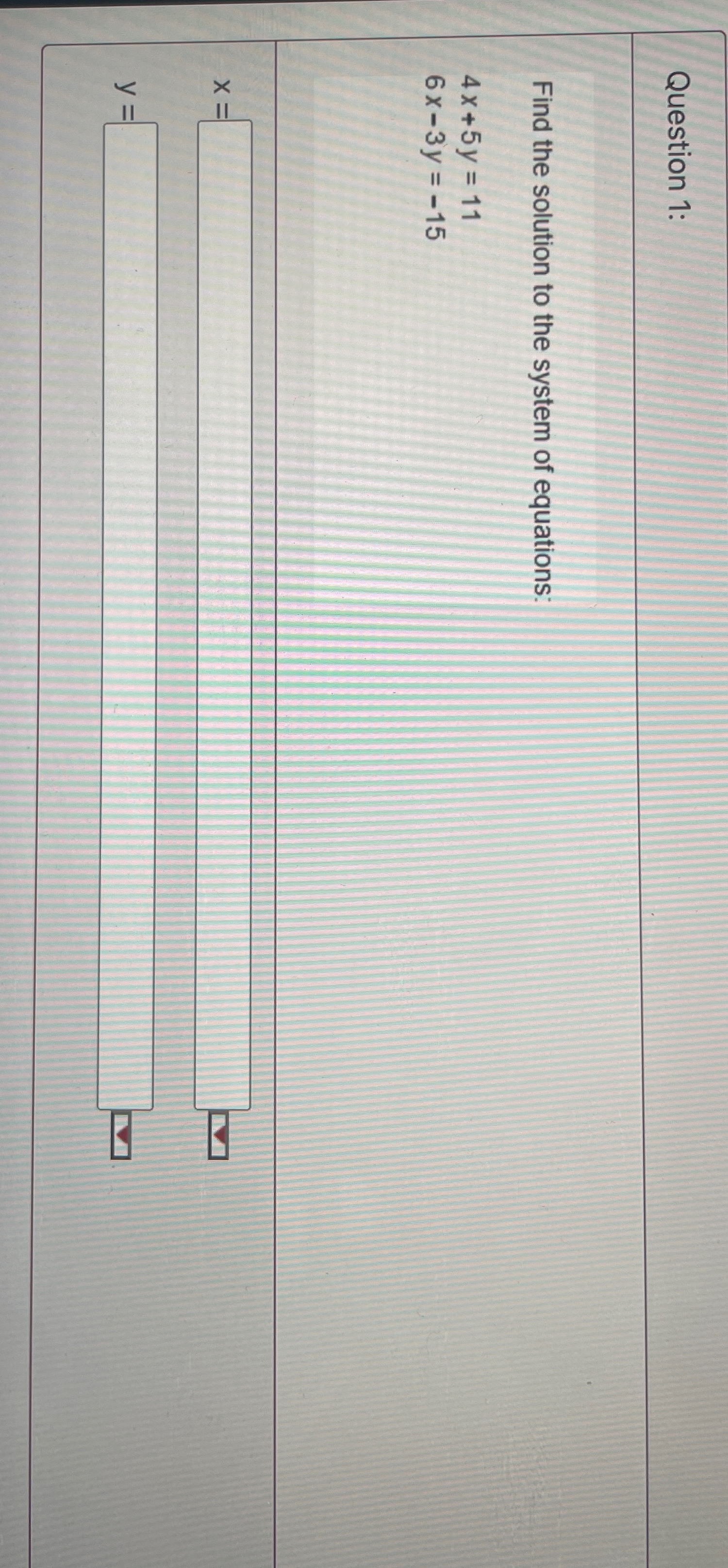 Solved Question 1:Find the solution to the system of | Chegg.com