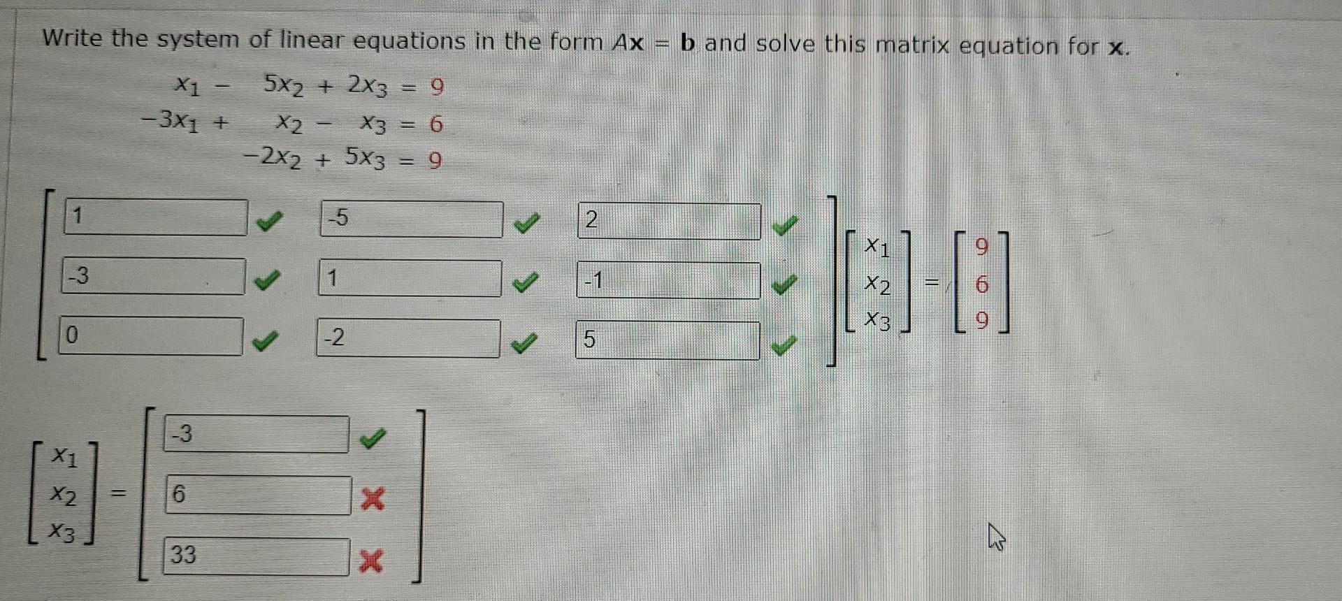 Solved Write the system of linear equations in the form Ax=b | Chegg.com