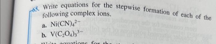 Solved 55. Write equations for the stepwise formation of | Chegg.com