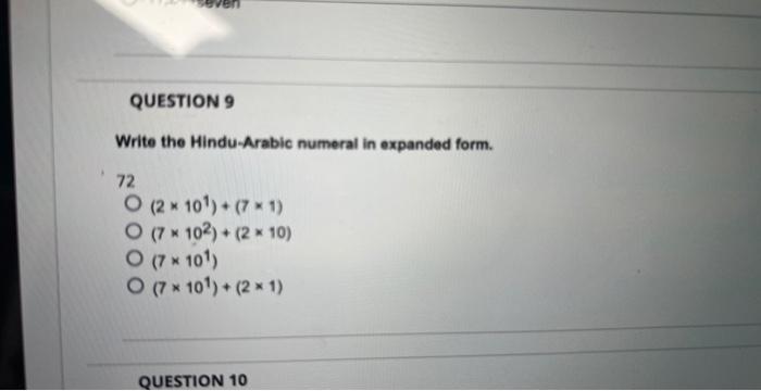 Solved Write the Hindu-Arabic numeral in expanded form. | Chegg.com