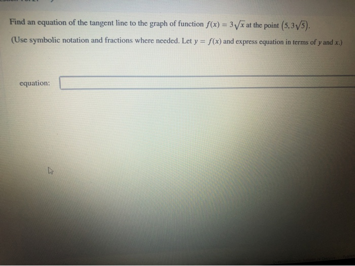 Solved find an equation of the tangent line to the graph of | Chegg.com