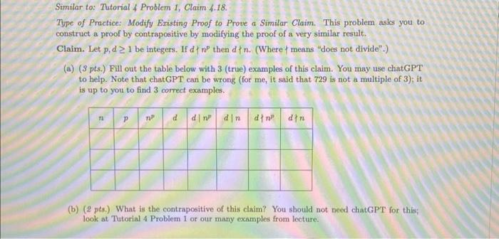 Solved Similar to: Tutorial \& Problem 1, Claim 4.18. Type | Chegg.com
