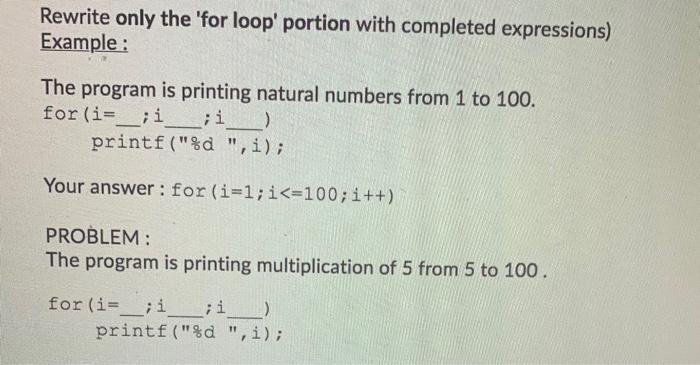 Solved Rewrite only the 'for loop' portion with completed | Chegg.com
