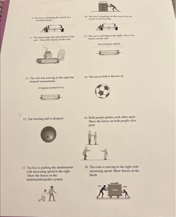 Solved For each of the following interactions draw the force | Chegg.com