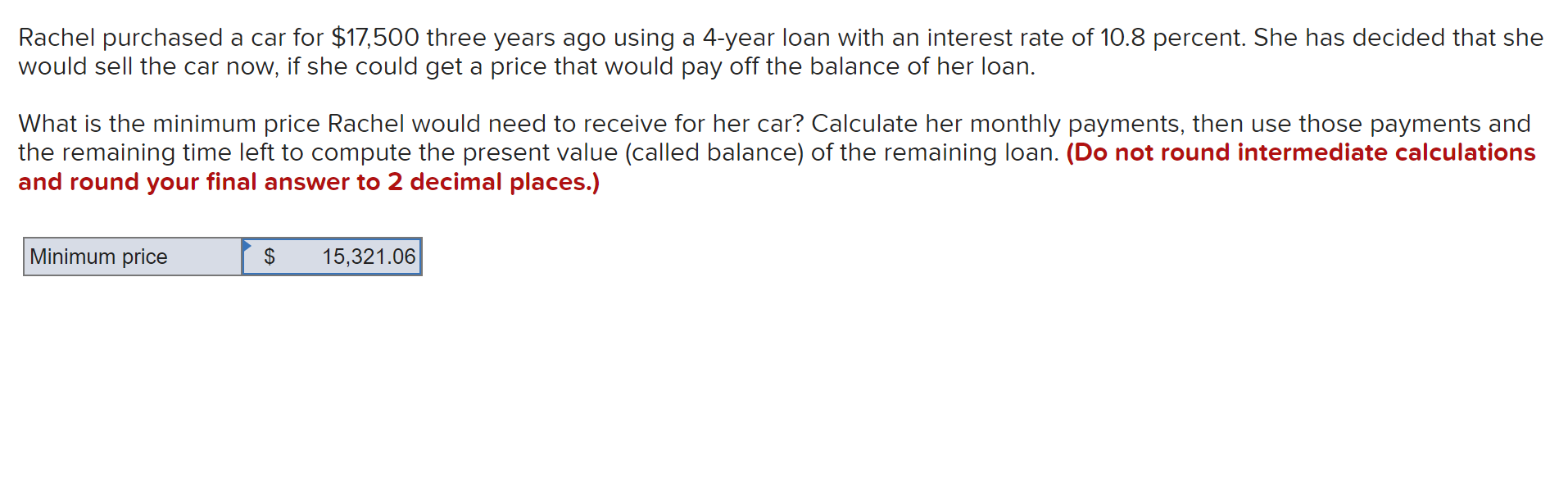 Solved Rachel purchased a car for $17,500 ﻿three years ago | Chegg.com